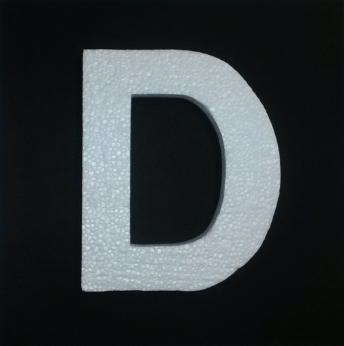 Polystyrene D - 20cm Plain - Wide Lettering